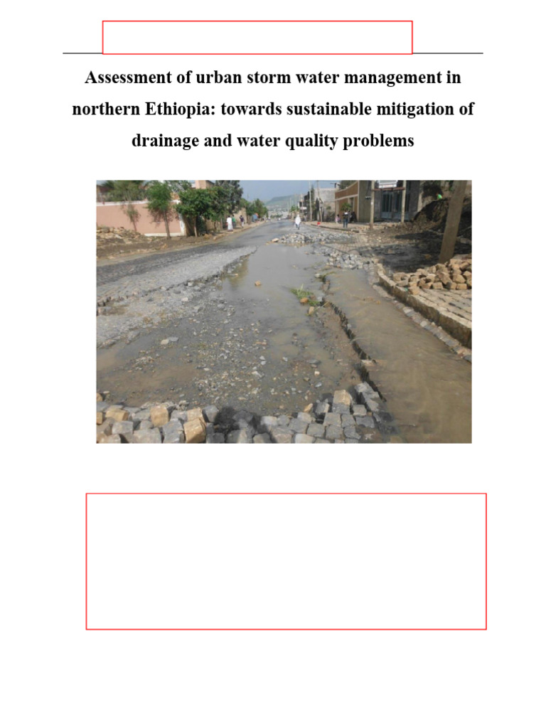 Assessment of Urban Storm Water Management in Northern Ethiopia ...