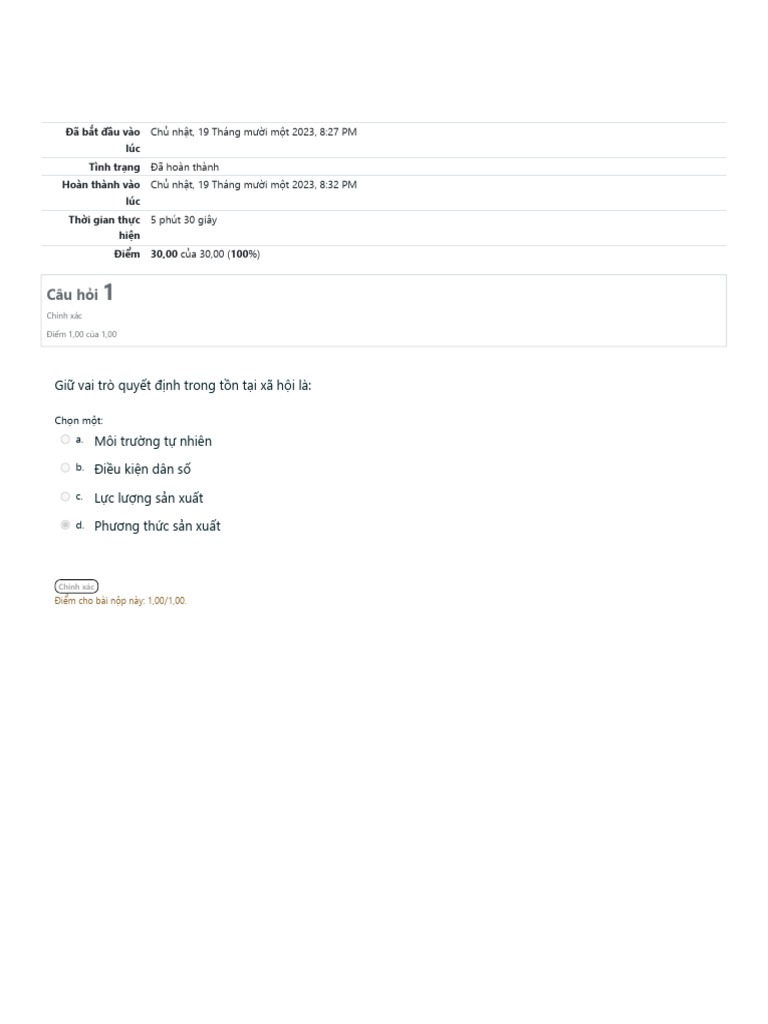 BÀI KIỂM TRẮC NGHIỆM CHƯƠNG 3 - Attempt Review | PDF