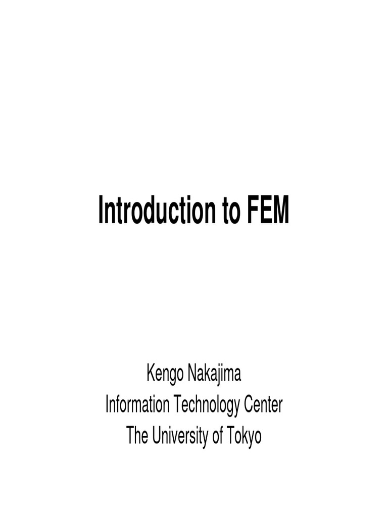 Fem Intro | PDF | Finite Element Method | Calculus Of Variations