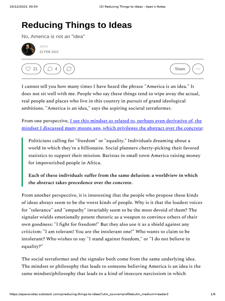 Reducing Things To Ideas - Apex's Notes | PDF | Social Science | Philosophy