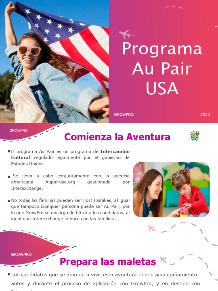 Programa Au Pair USA. GrowPro 2023 | PDF | Economias