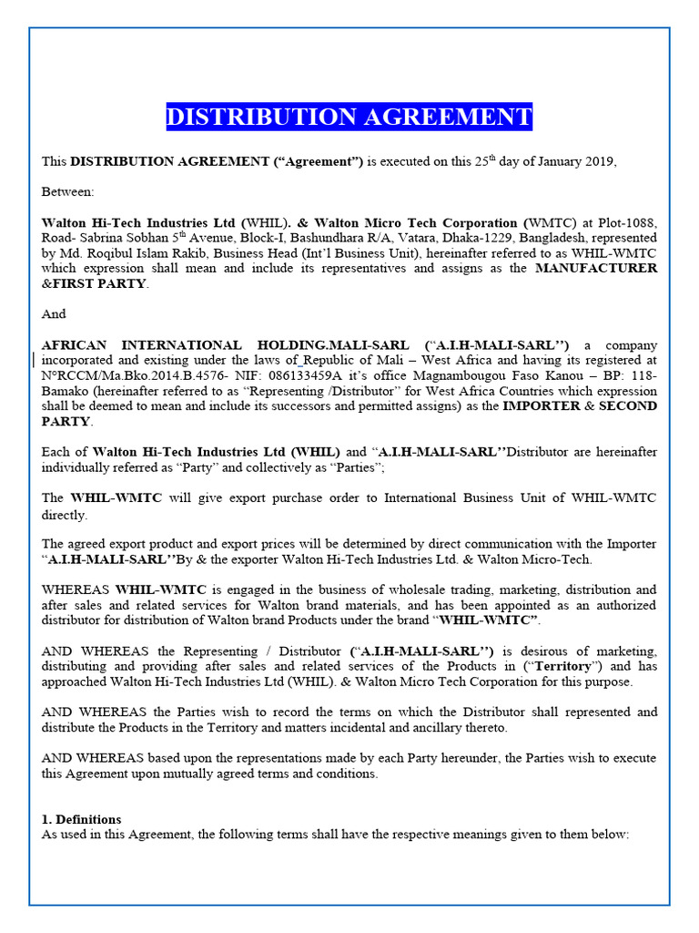 Walton Draft Agreement_ | PDF