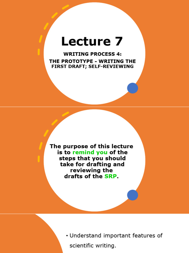 Lecture 7 - Writing Process 4 - The Prototype - Writing The First Draft-Self-Reviewing | PDF ...