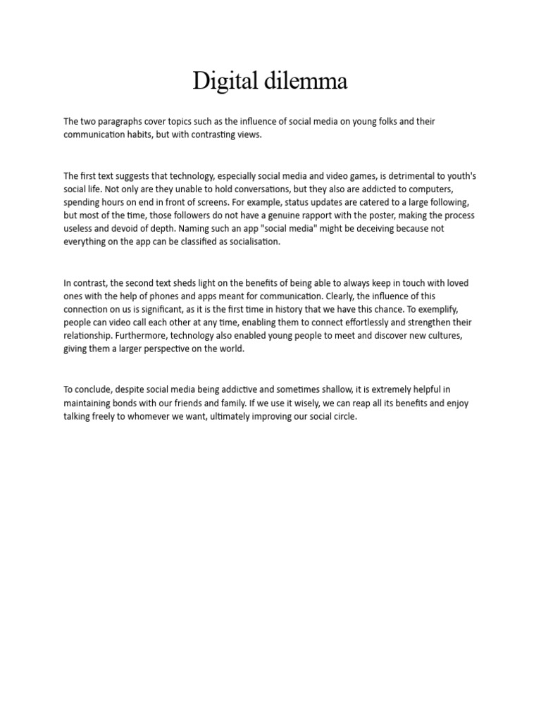 Digital Dilemma | PDF