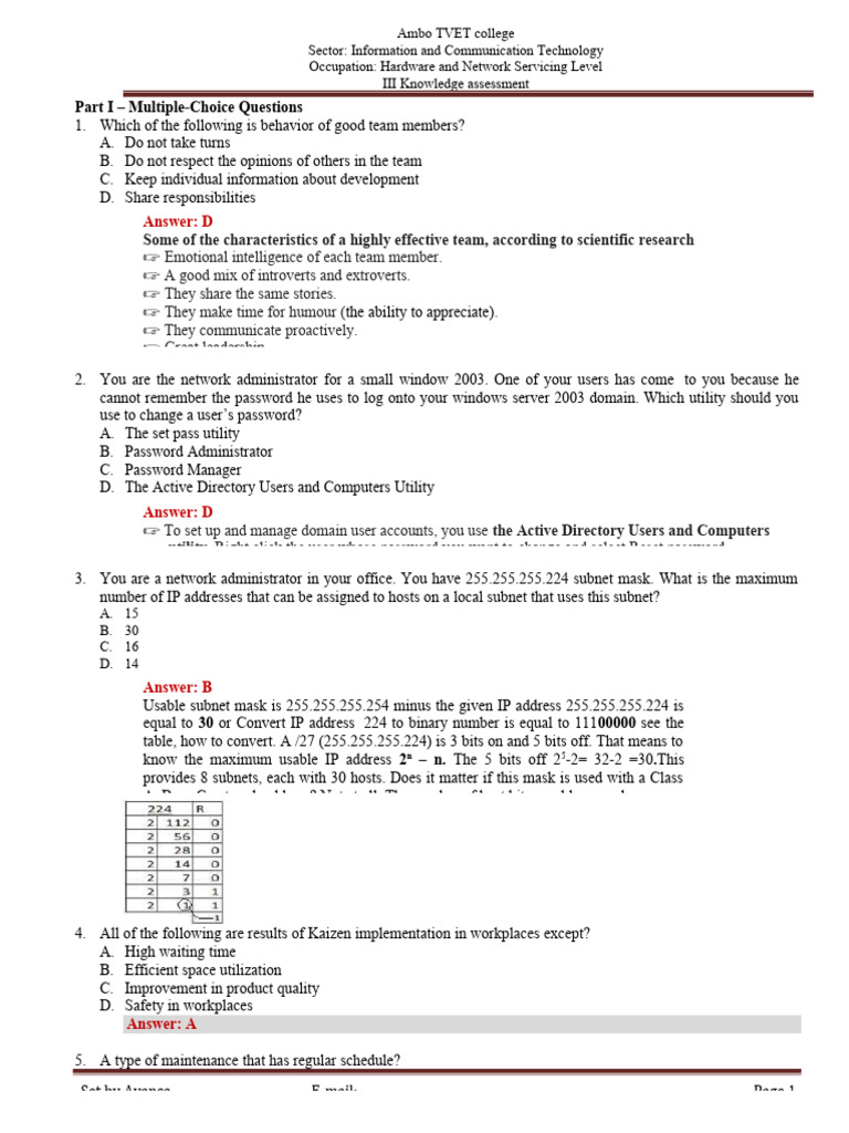 HNS Level 4 Knowledge Assessment Guide | PDF | Computer Network | Osi Model