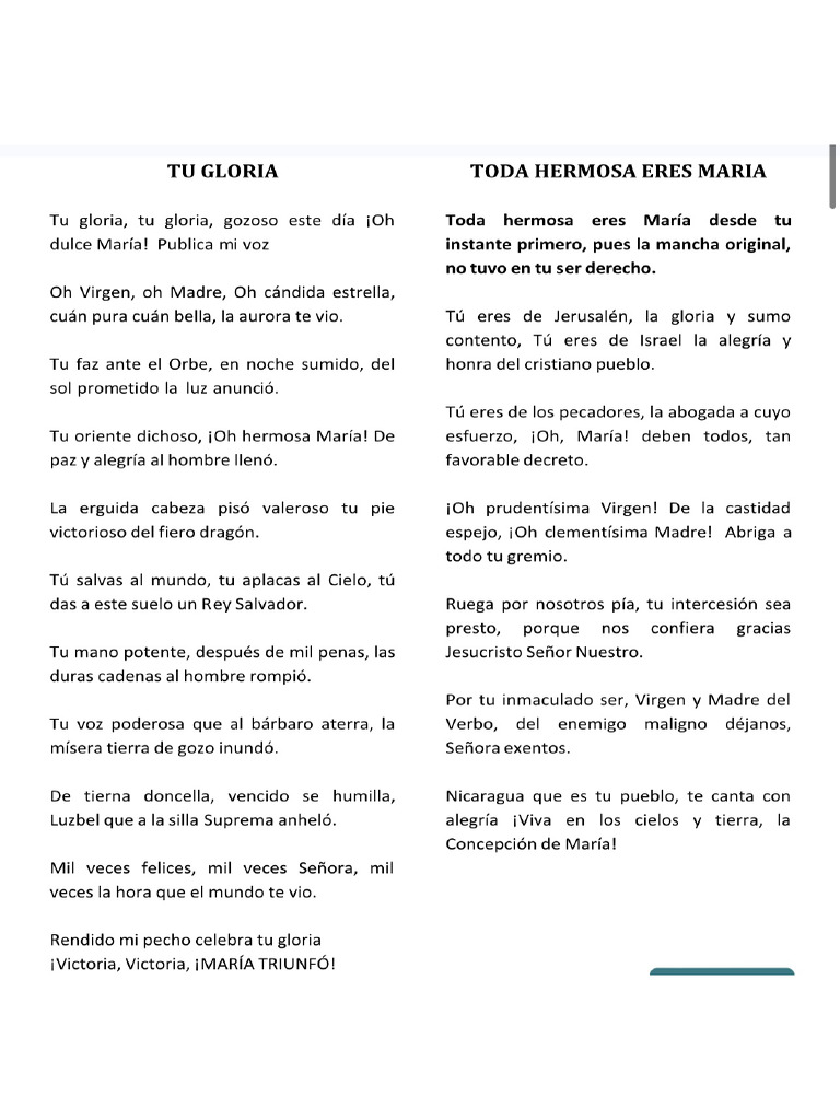 Cantos Purisima | PDF