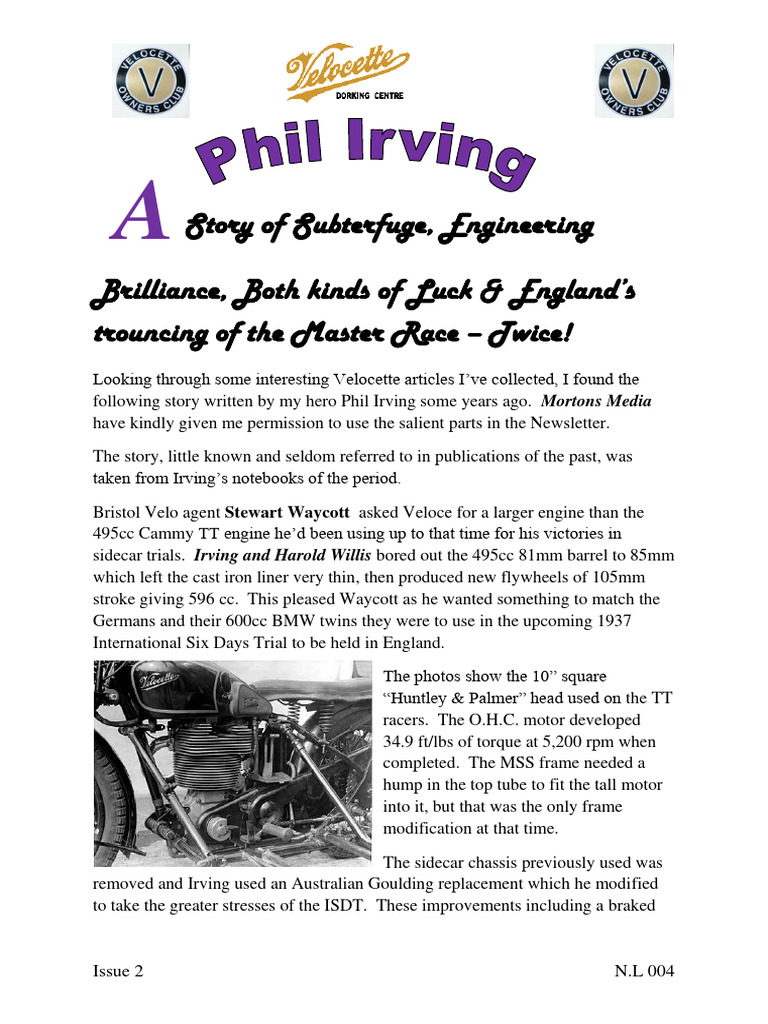 Phil Irving - Web PDF | PDF | Piston | Manufactured Goods