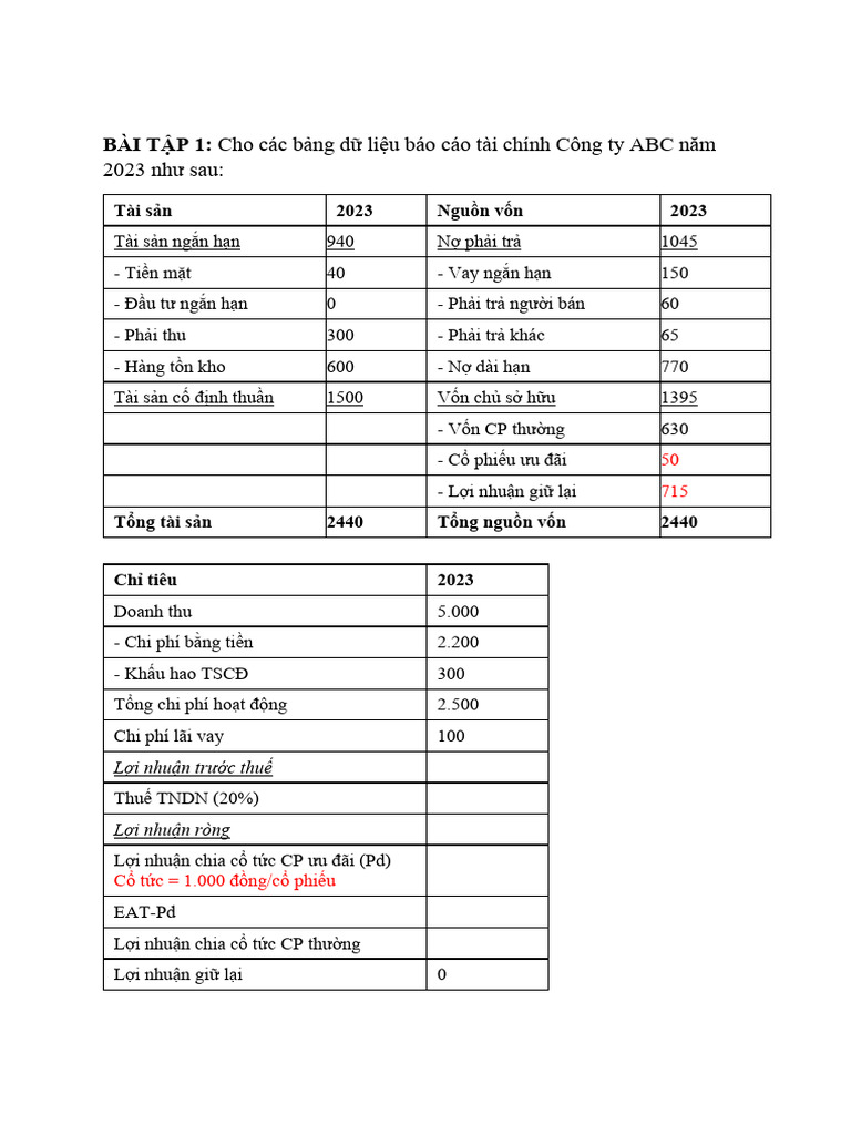 Bai Tap Chuong 1 - 1 | PDF
