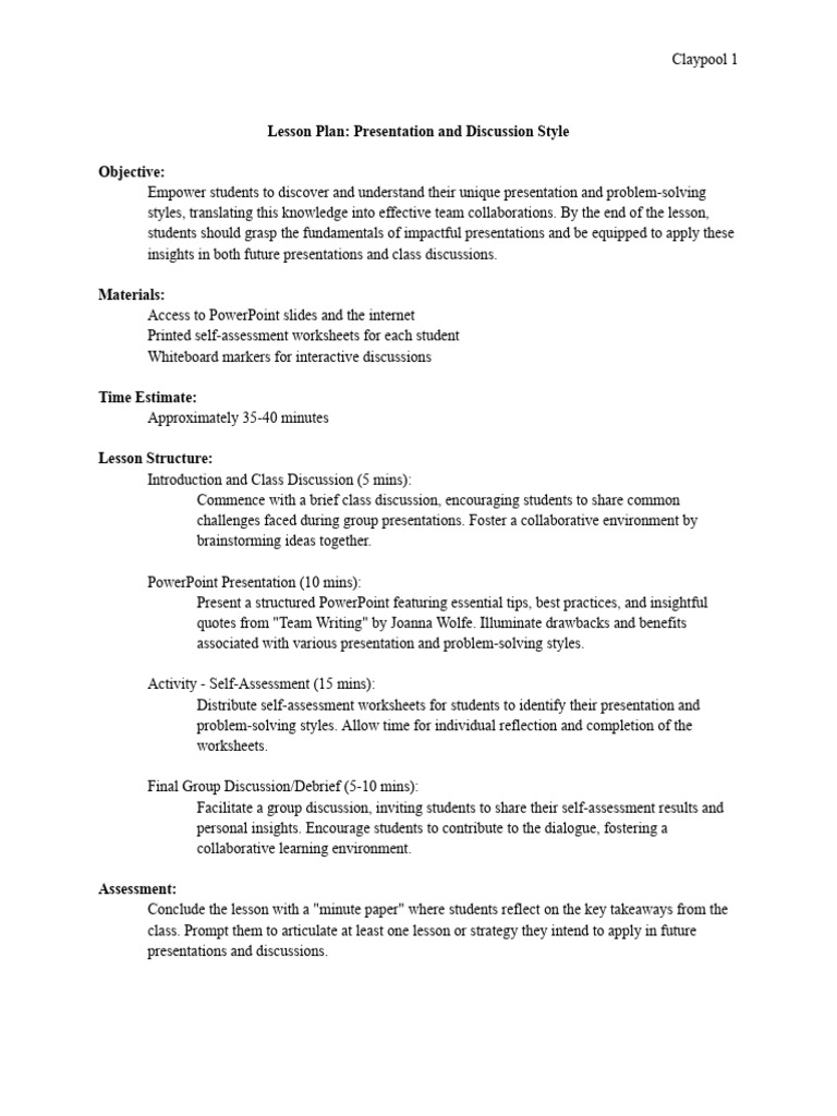 Discovering Presentation Styles in Teams | PDF