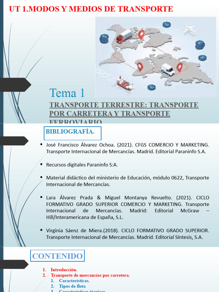 Tema 1. Transporte Terrestres (Carretera y Ferroviario) POWERPOINT 2 ...