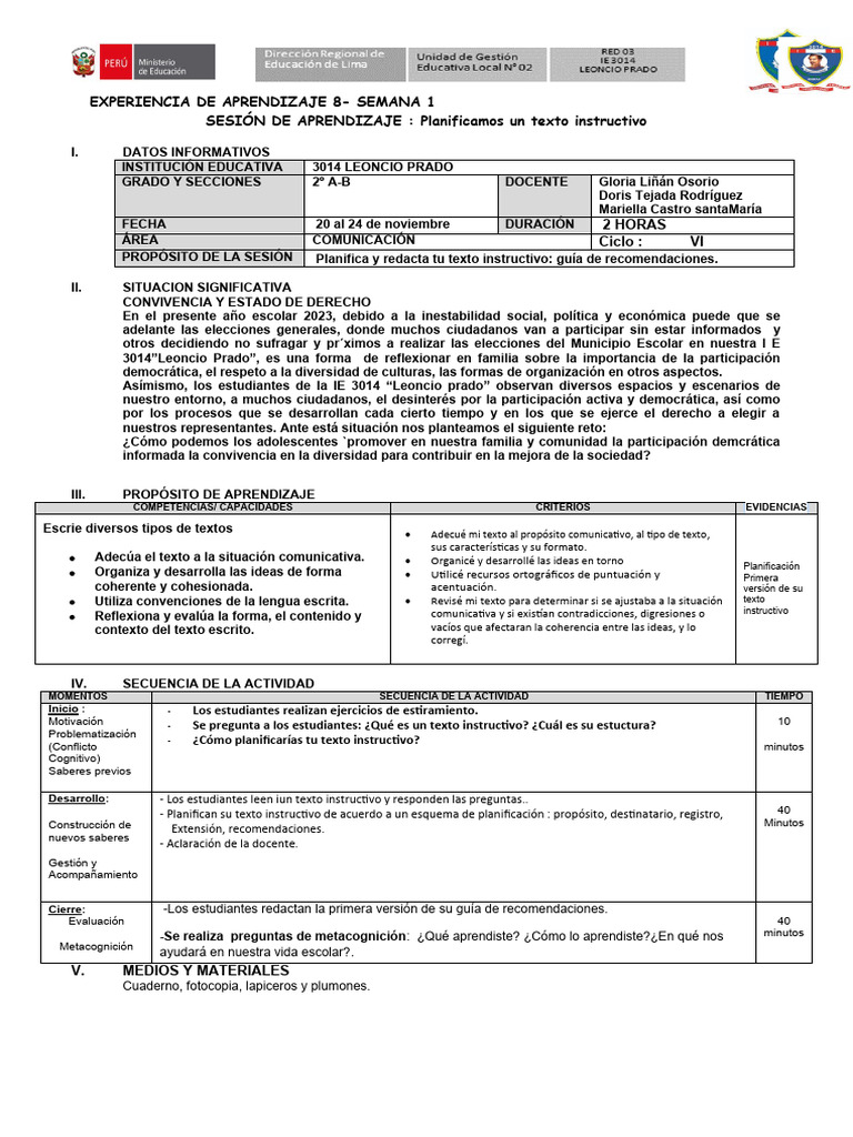 plan. tex (1) | PDF | Evaluación | Aprendizaje
