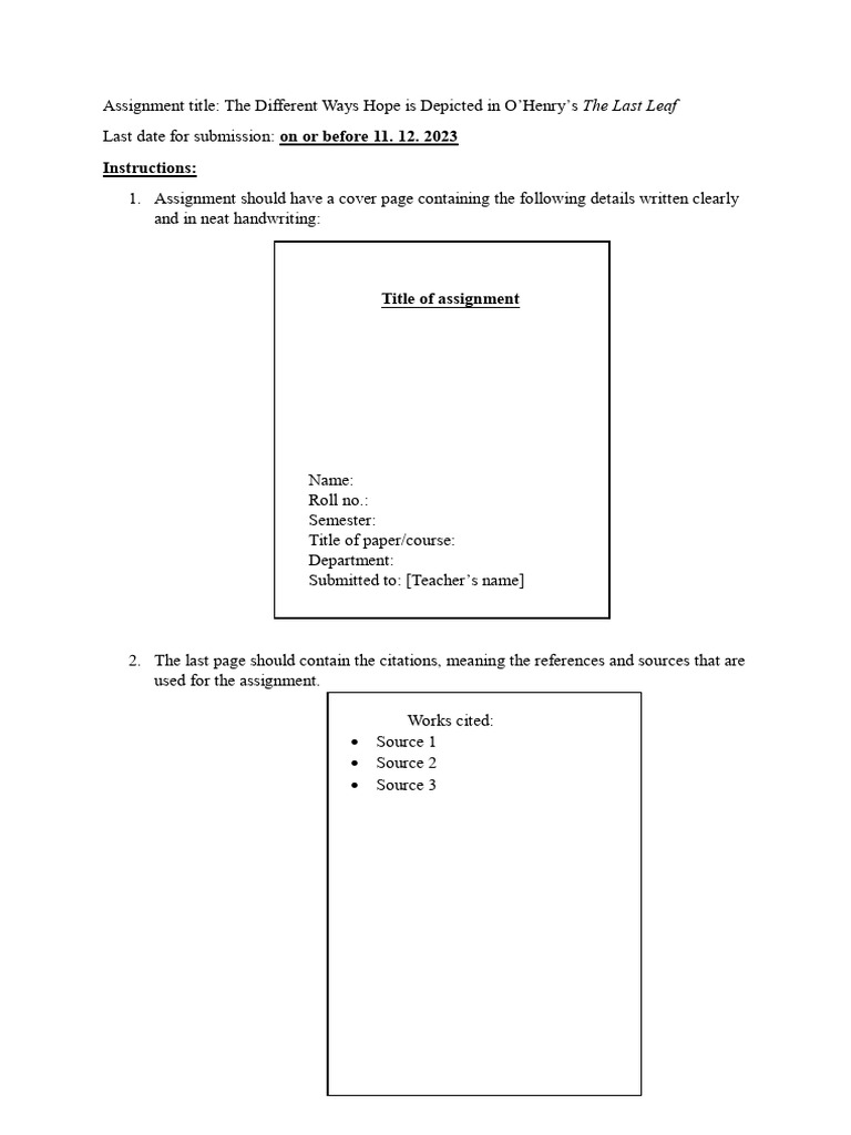 Assignment Instructions | PDF