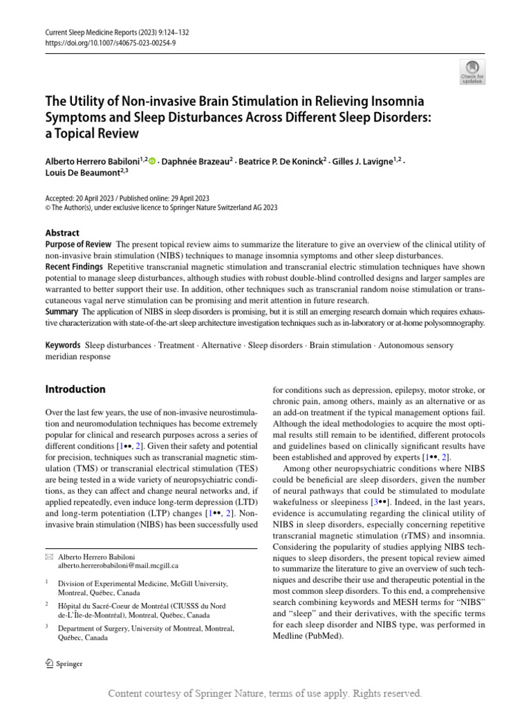 The Utility Of Non Invasive Brain Stimulation In R Pdf Sleep Neural Oscillation