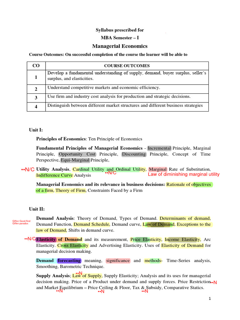 Subject - Syllabus Mba Bussiness Analysis | PDF | Capital Budgeting ...