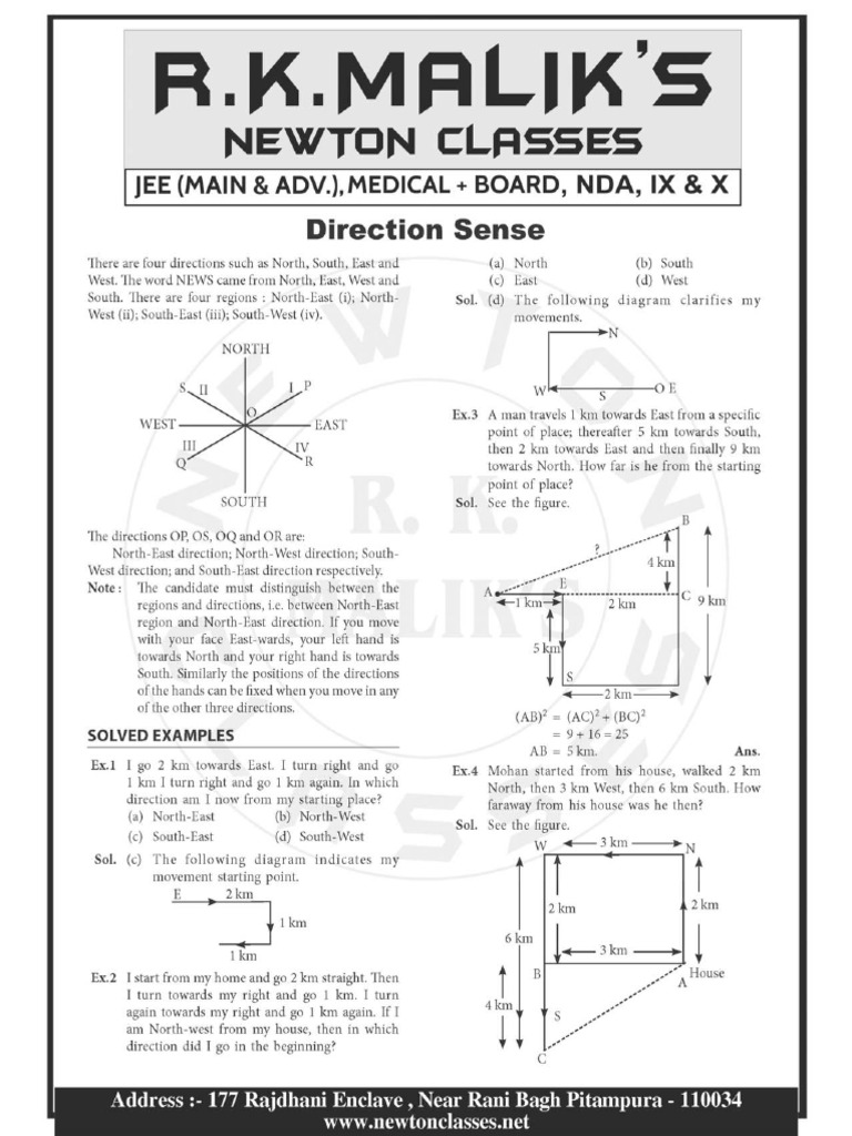 Direction Sense | PDF