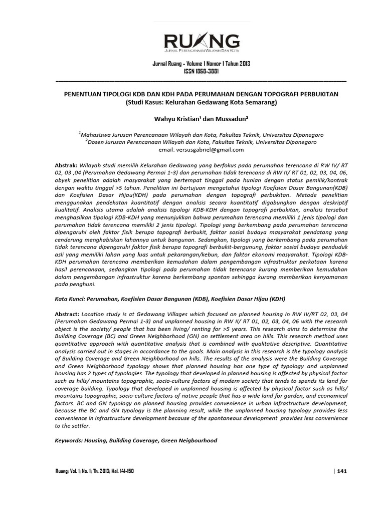 Penentuan Tipologi KDB Dan KDH Pada Peru | PDF