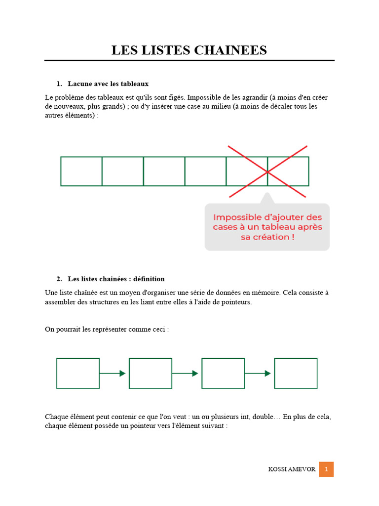 SD-Listes Chainées | PDF | Pointeur (programmation) | Informatique