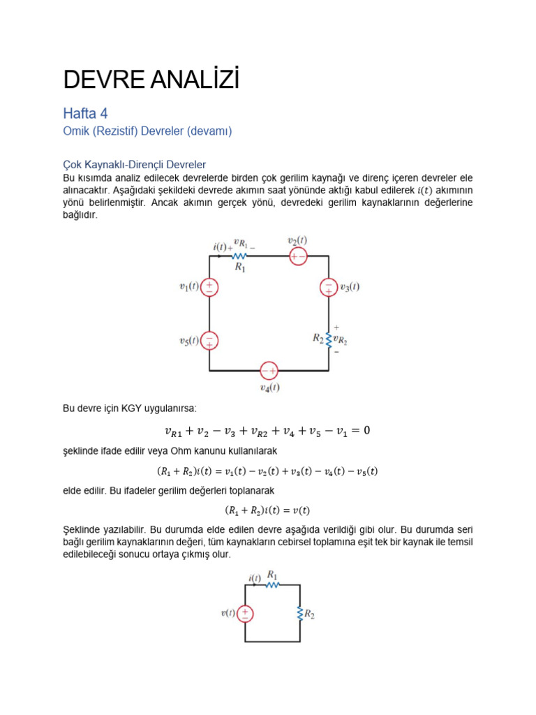 DEVRE ANALİZİ_hafta4 | PDF
