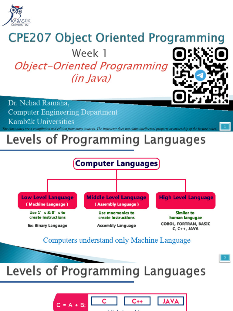 CPE207 Object Oriented Programming (Week 1) | PDF