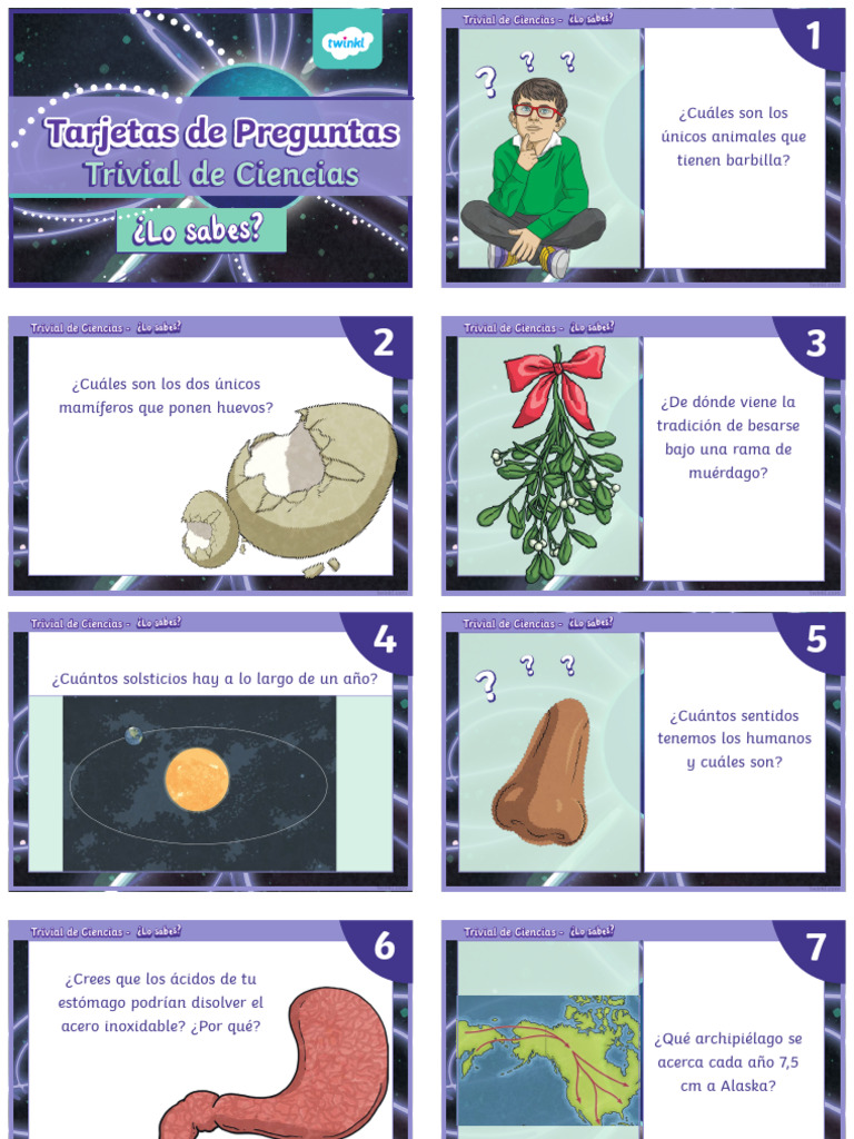 Tarjetas de Preguntas - Trivial de Ciencias - Lo Sabes | PDF