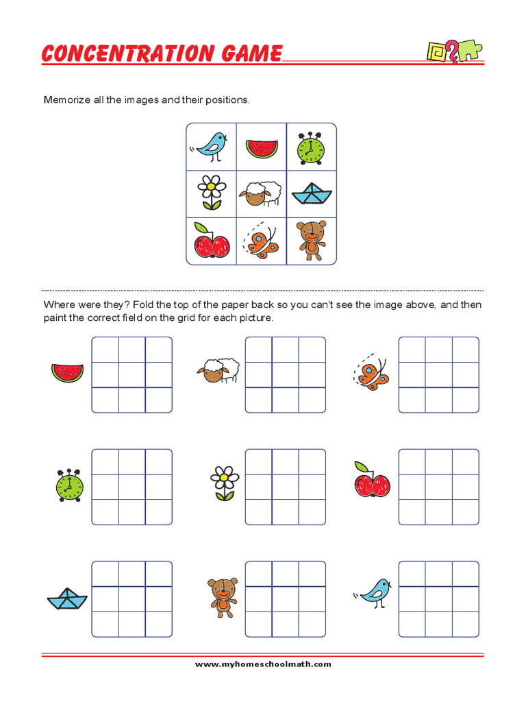 Memory Concentration 8 | PDF