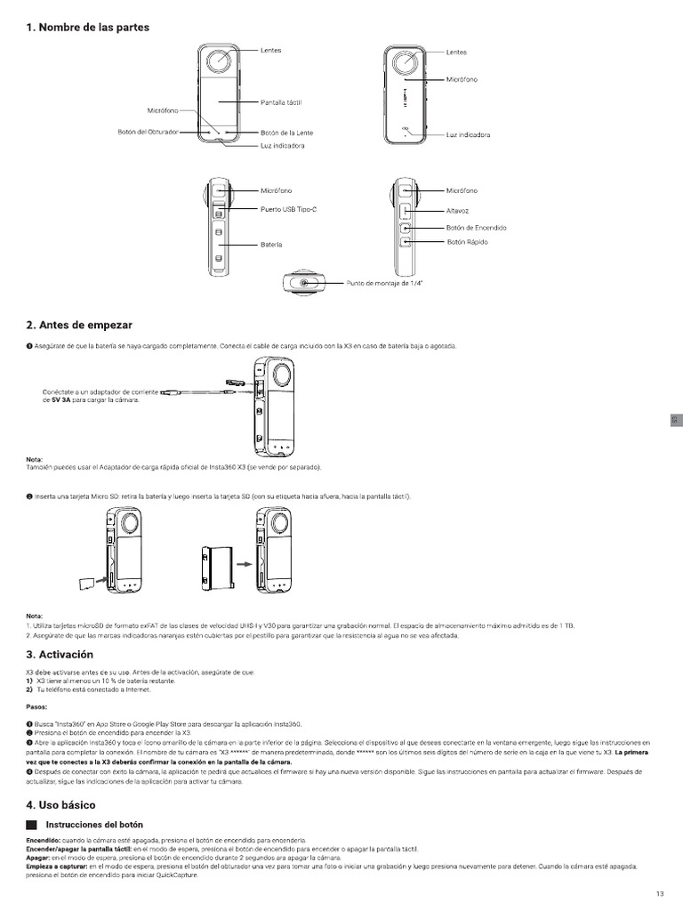 Manual Insta360 X3 | PDF