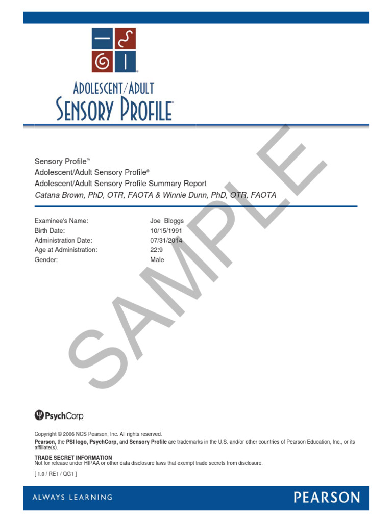 Aasp Qglobal Full Report Sample | PDF | Senses | Adolescence