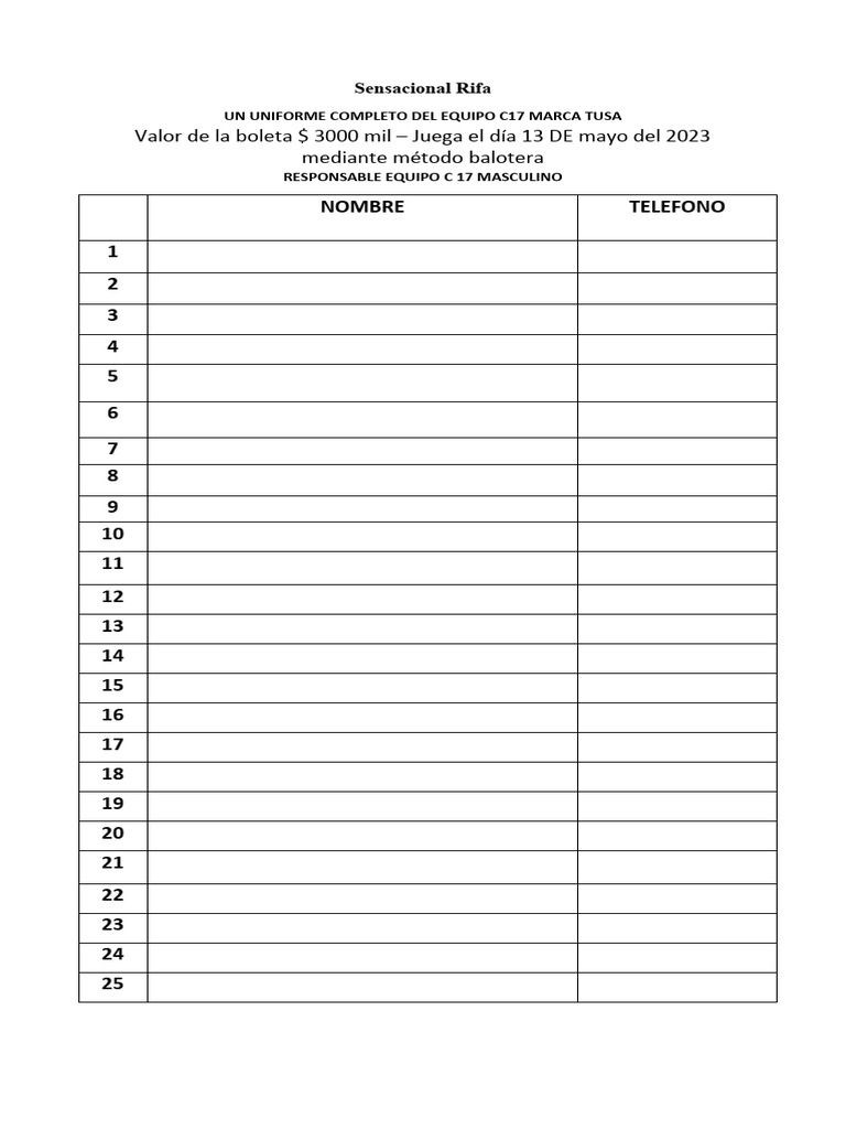 Sensacional Rifa | PDF