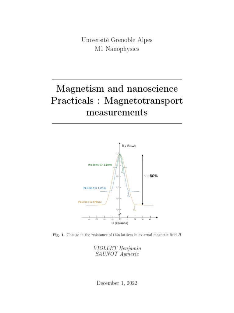 Magneto Transport Measurements | Download Free PDF | Quantity | Metrology