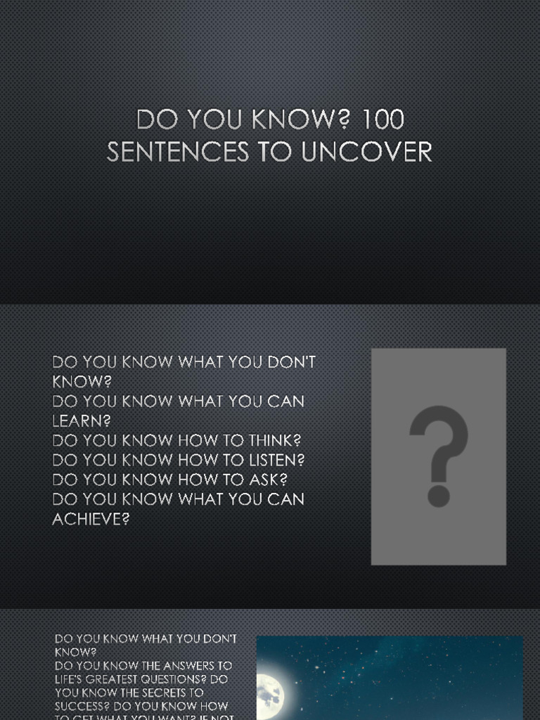 Do You Know | PDF