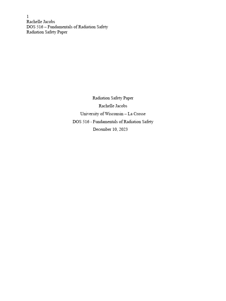 radiation safety paper | PDF | Radiation Therapy | Radiation Protection