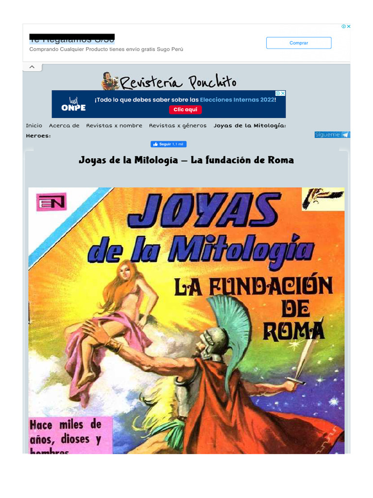 La Fundación de Roma - Joyas de La Mitología - Revisteria Ponchito | PDF