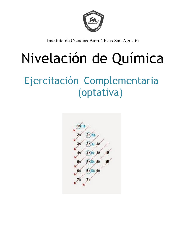 Ejercitación Complementaria De Nivelación De Química Pdf Compuestos