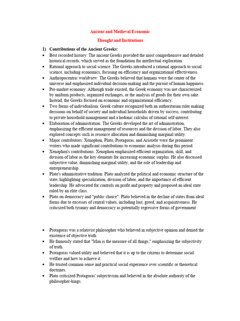 Ancient and Medieval Economic | PDF | Confucianism | Economics