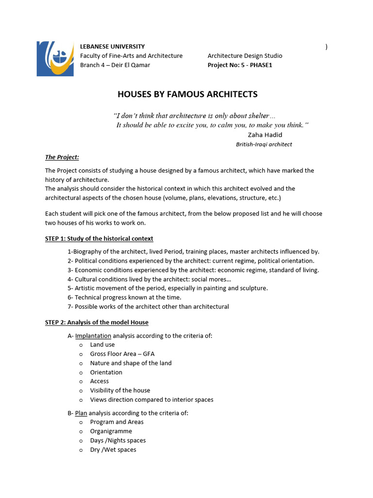 Famous Architects' House Analysis | PDF | Architect