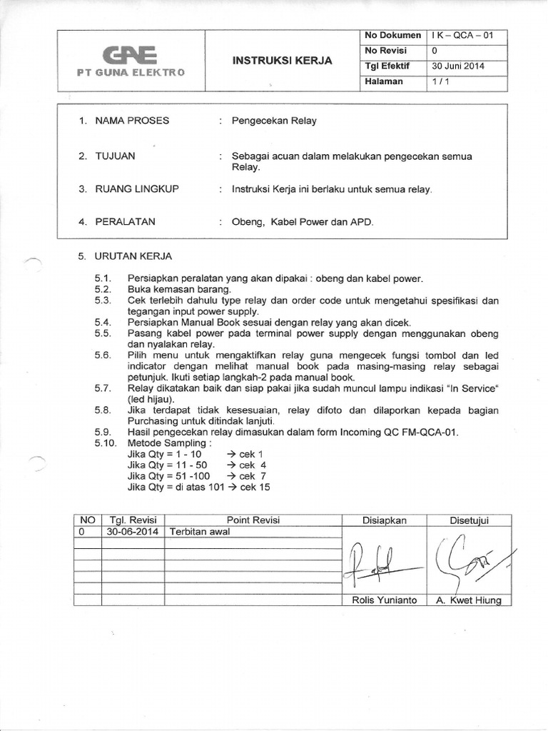 IK Quality Control Relay | PDF