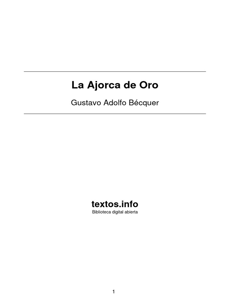 La Ajorca de Oro - Gustavo Adolfo Becquer | PDF | Altar | María, madre ...