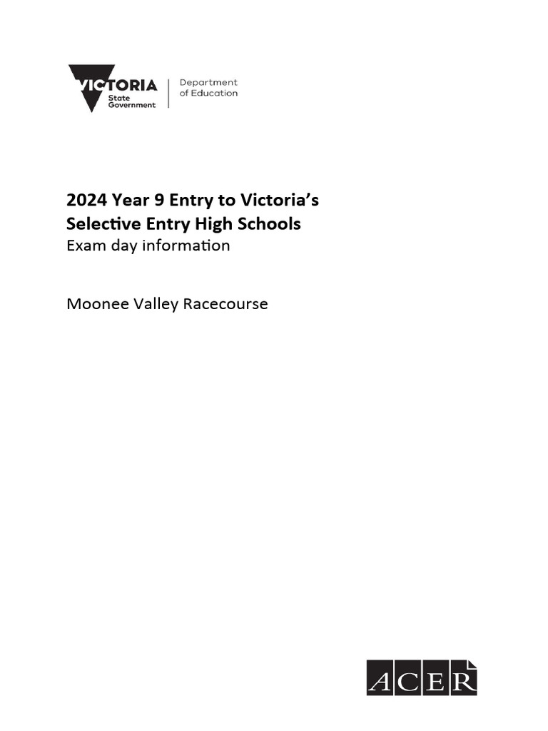 2024 Selective Entry Exam Guide | PDF | Traffic | Identity Document