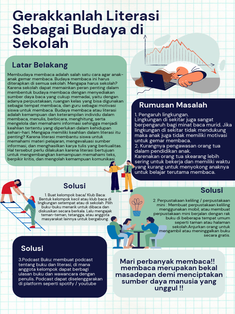 Gerakkanlah Literasi Sebagai Budaya Di Sekolah-Poster | PDF