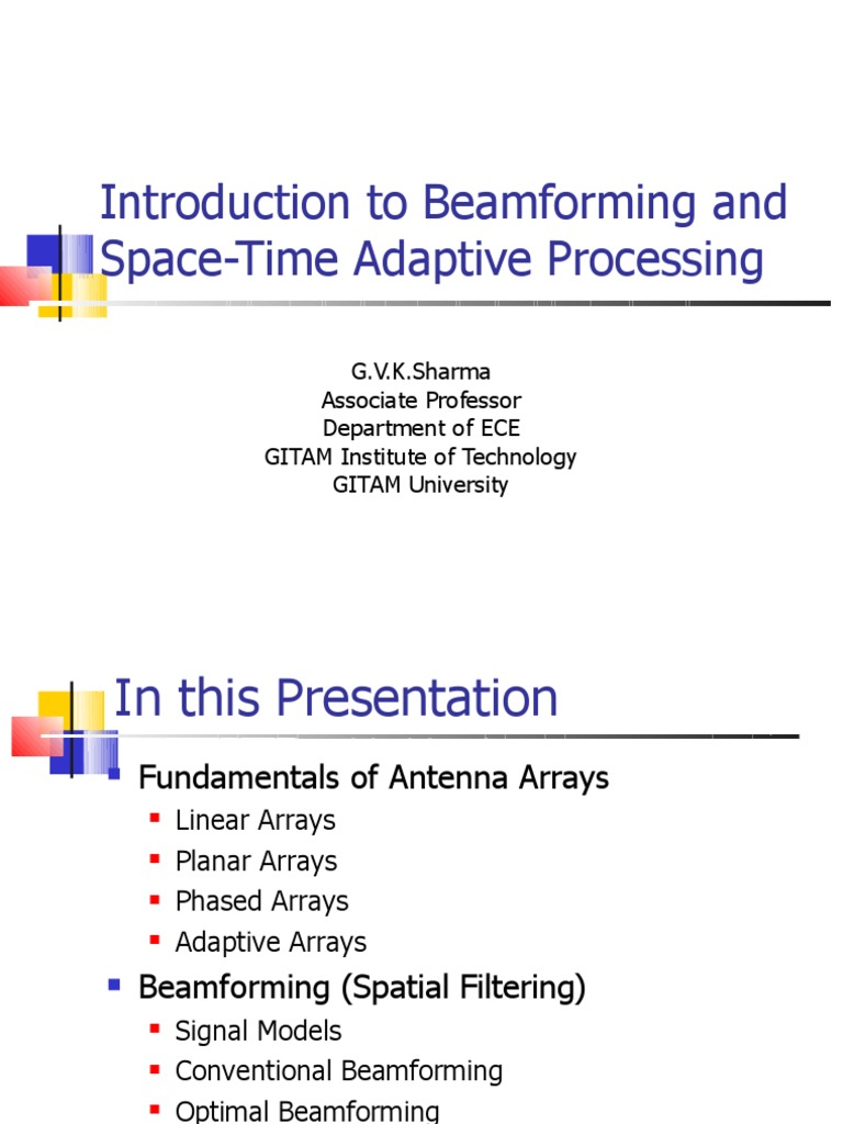 Adaptive Beam Forming And Space Time Adaptive Processing Pdf Signal Processing Radio