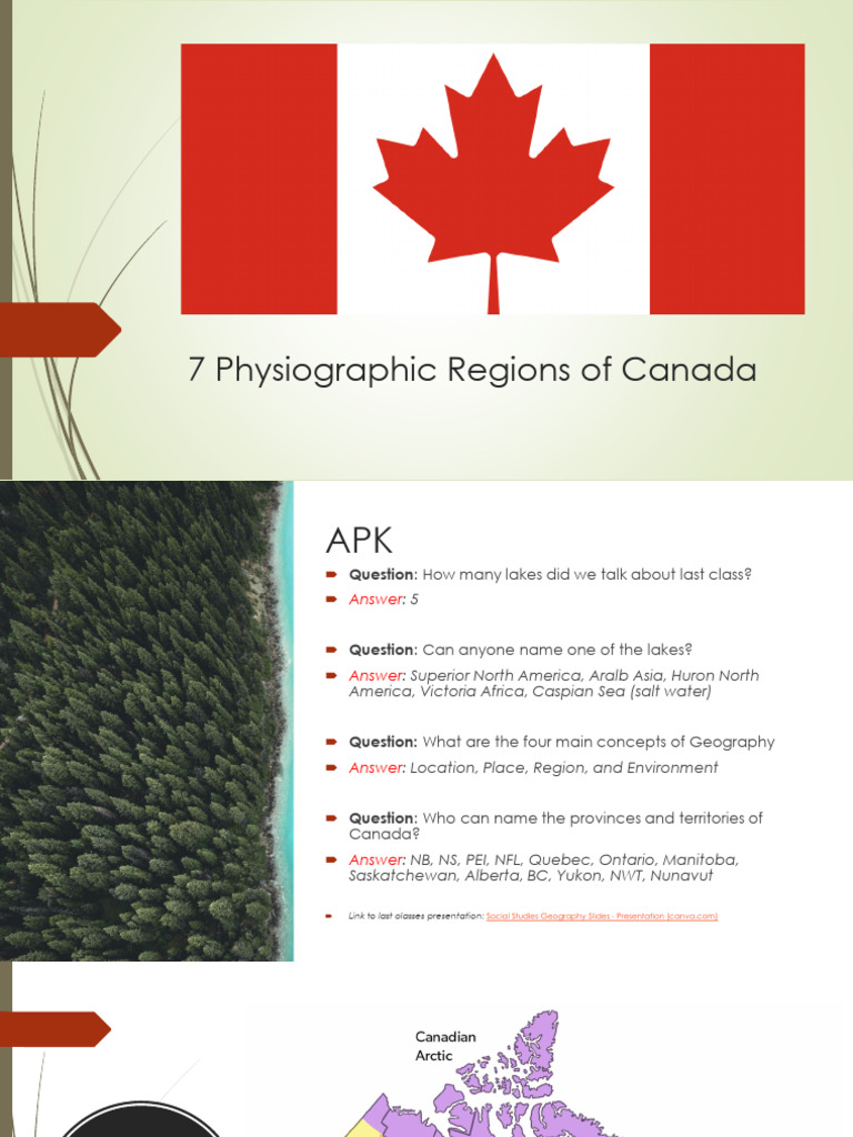 7 Physiographic Regions of Canada Power Point | PDF | Canada | Manitoba
