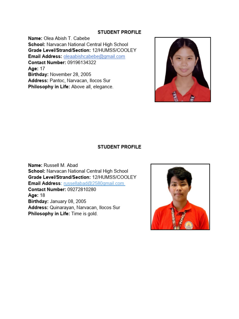 Student Profile | PDF