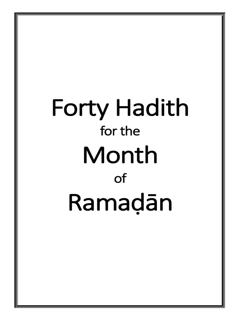 40 Hadith on Ramadan | PDF | Abrahamic Religions | Sharia