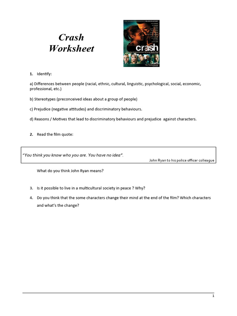 Crash Worksheet | PDF