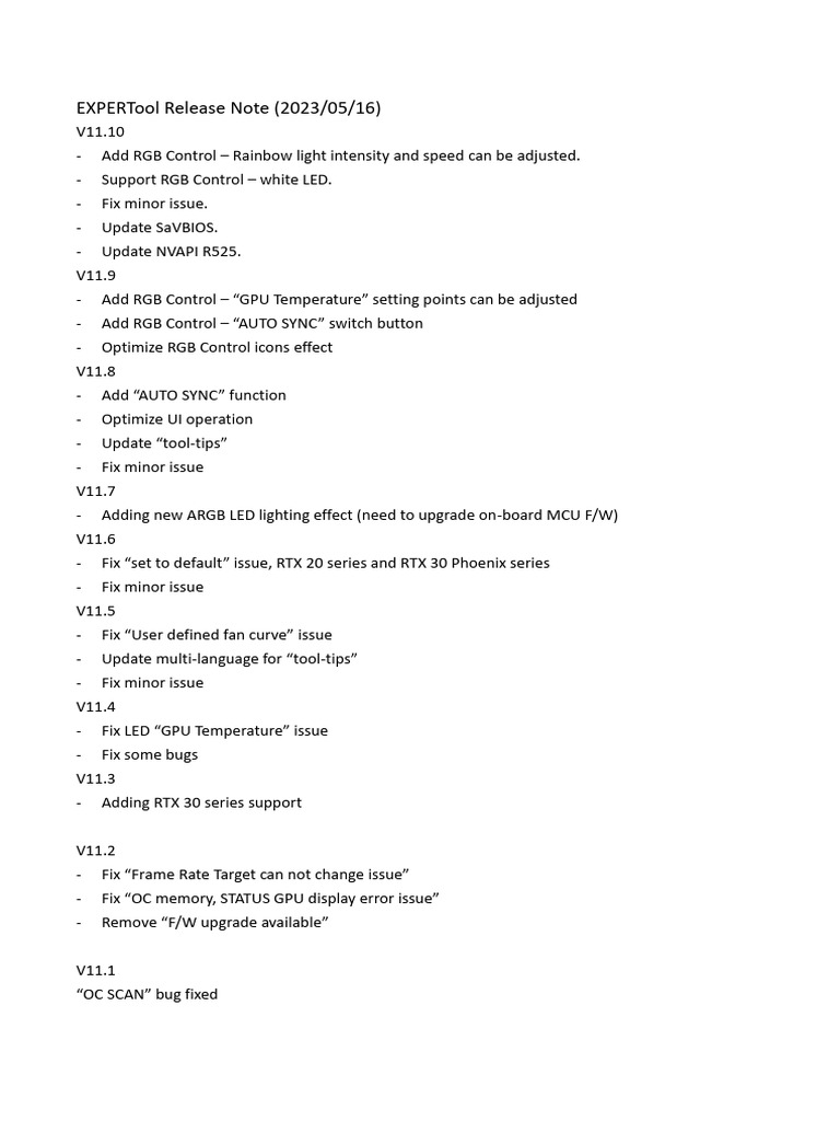 Expertool2 Release Note20230516 | PDF | Computer Architecture | Computing