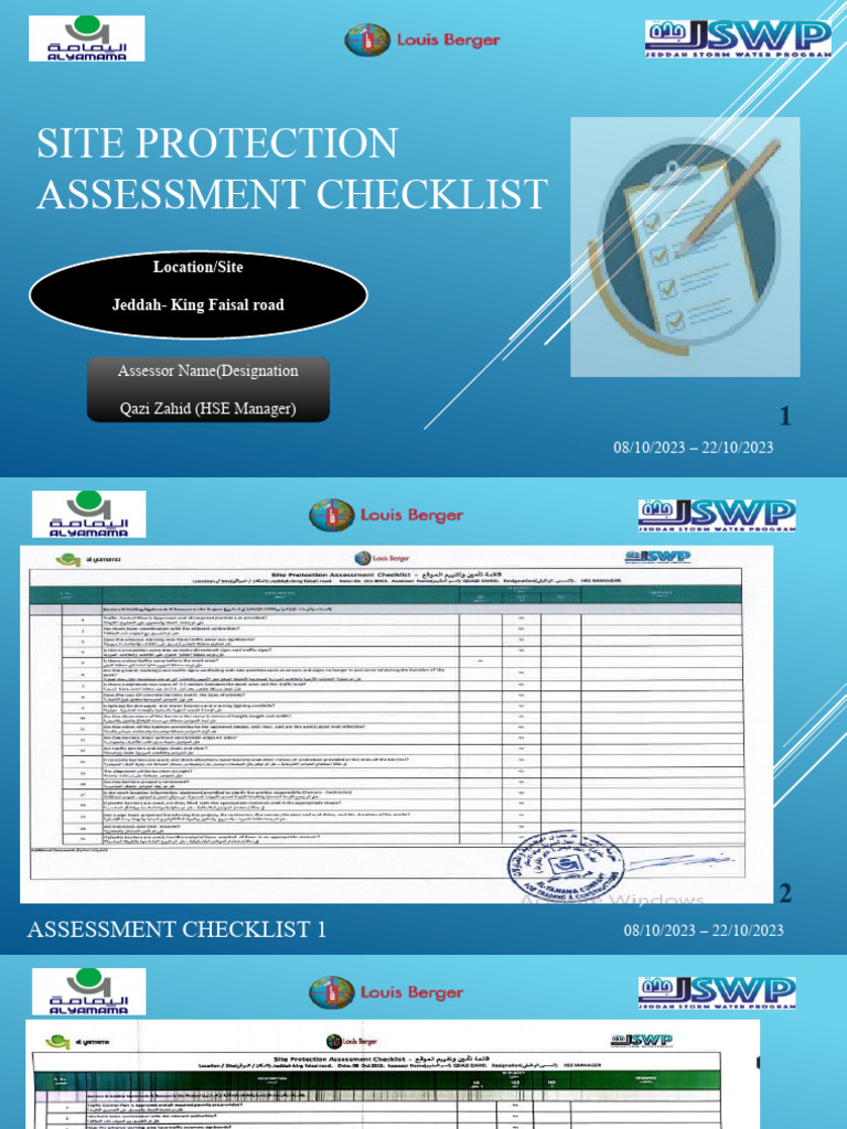 Site Protection Assesment Checklist-2 | PDF | Land Transport | Road ...