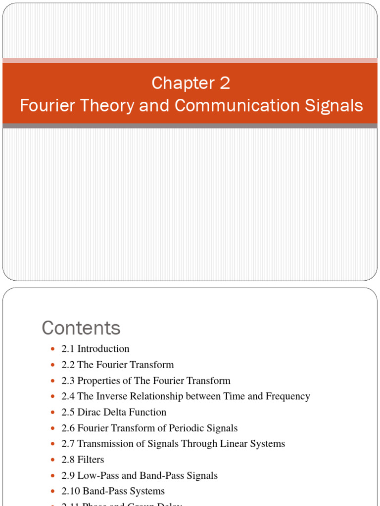 Comm-02-Fourier Theory and Communication Signals - Modified | PDF ...