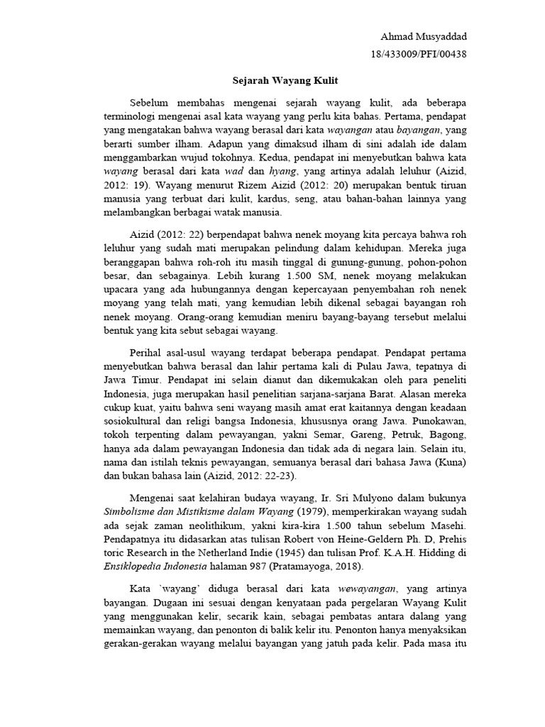 Asal Usul dan Filsafat Wayang Kulit | PDF