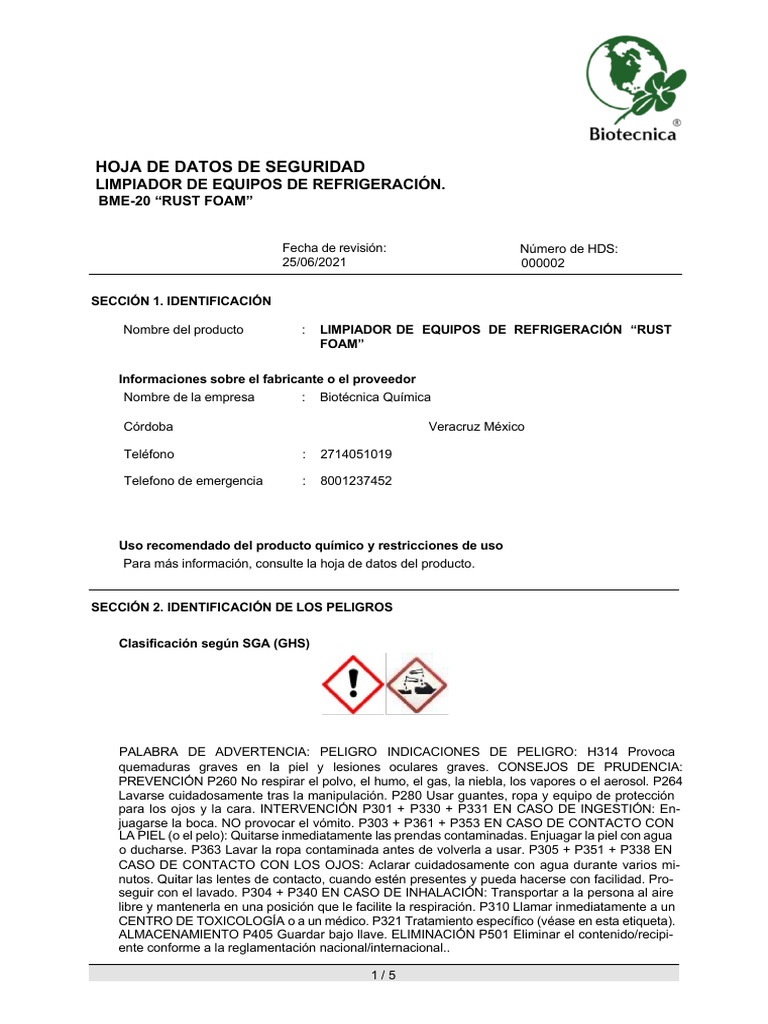 MSDS Rust Foam | PDF