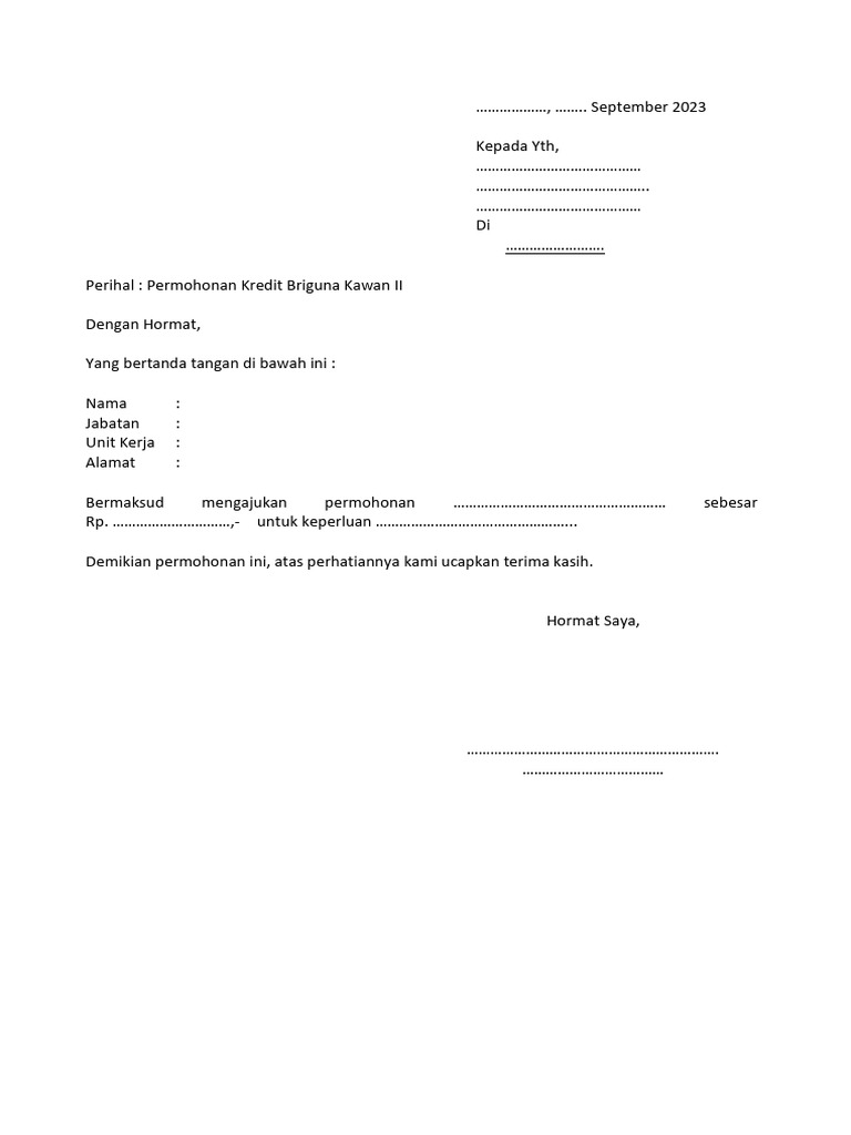 Contoh Pengajuan | PDF